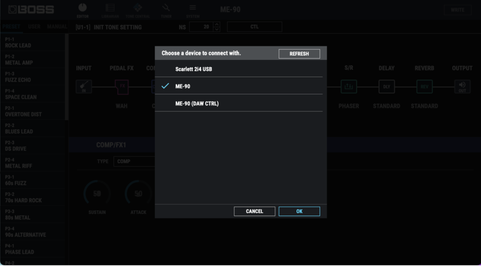 Using BOSS Tone Studio with the ME-90 - BOSS Articles